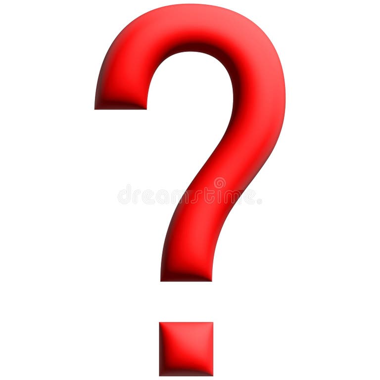 3D Red Question Mark Icon for Help Inquiry Support or FAQ Design Stock ...