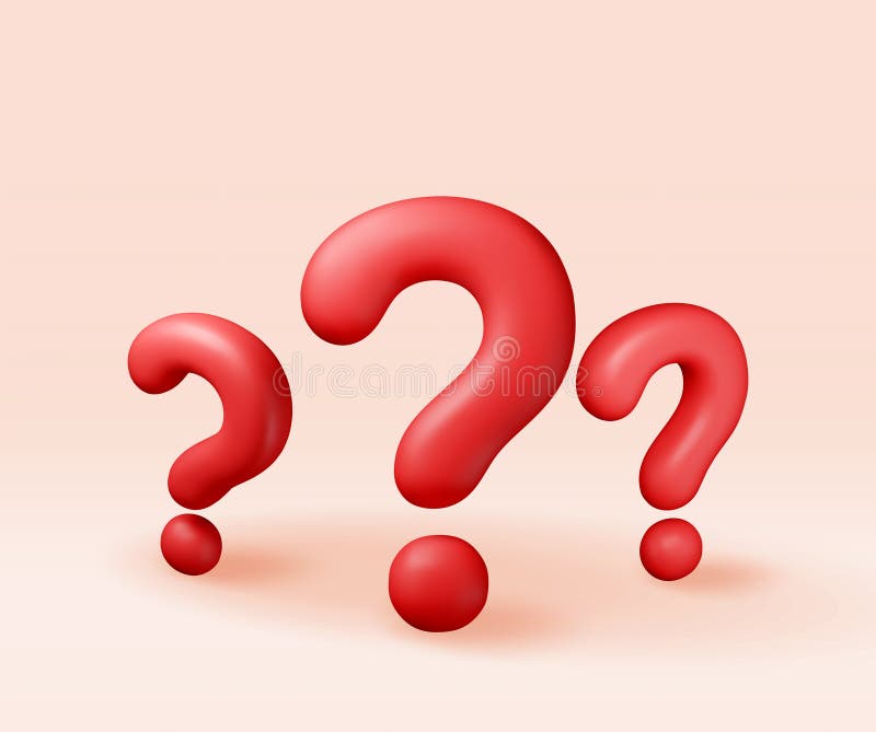 3D Red Question Mark Isolated Stock Illustration - Illustration of ...