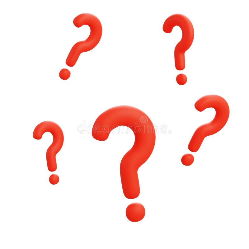 3D Red Question Marks Cluster Illustration Stock Photo - Illustration ...