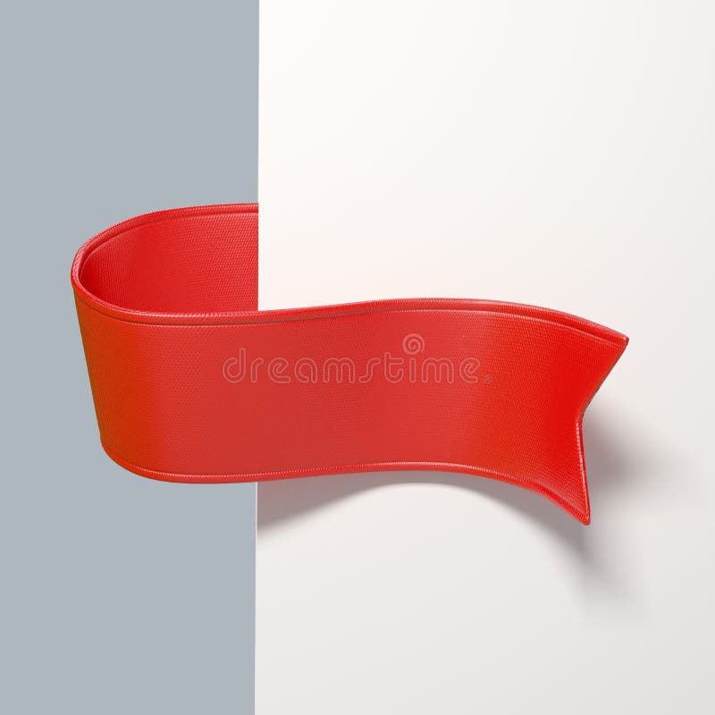 3d Red Ribbon Bookmark Tag, Design Element Stock Illustration ...