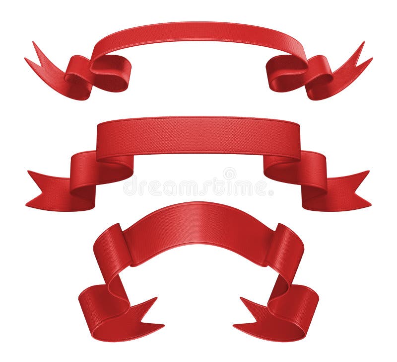 3d Red Ribbon Tag Set, Design Element Stock Illustration - Illustration ...