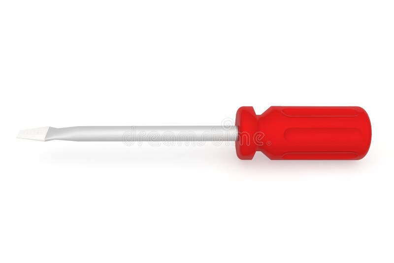 3D Red Screwdriver on White Bachground Stock Illustration ...