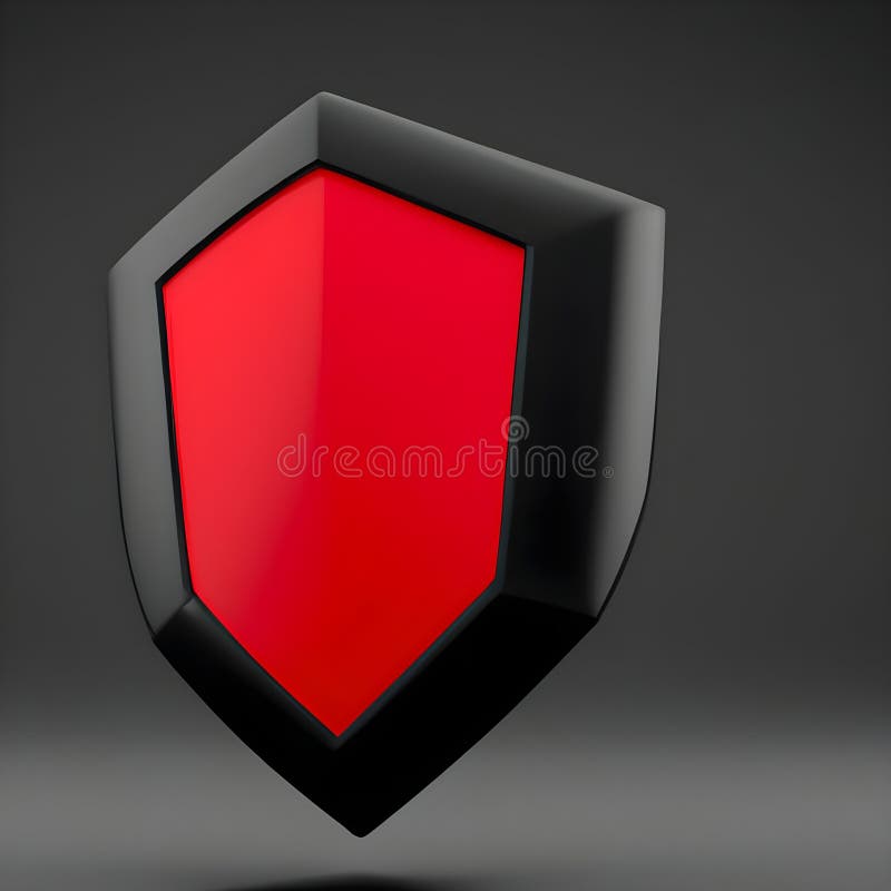 3d Red Shield Icon. Generative AI. Stock Illustration - Illustration of ...