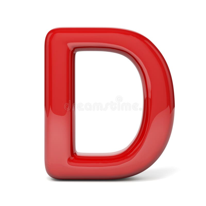 Shiny Red Letter R on White Background - 3d Illustration Stock ...