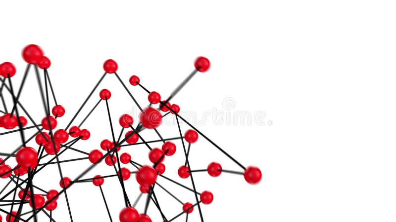 3d Red Spheres and Black Lines Science Structure Loopable Animation ...