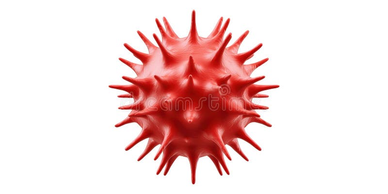 3D Red Spiky Abstract Shape Isolated on Transparent Background Stock ...