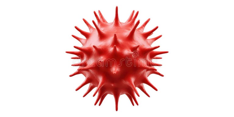 3D Red Spiky Abstract Shape Isolated on Transparent Background Stock ...