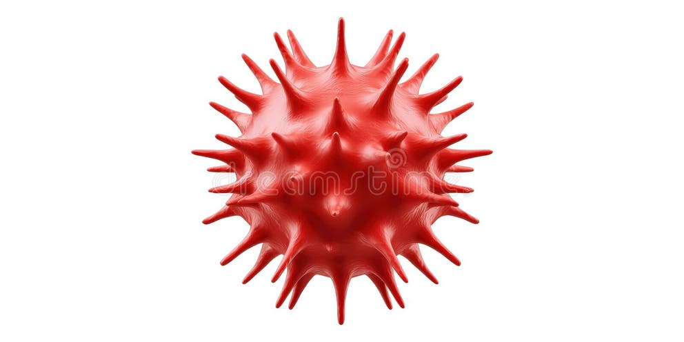 3D Red Spiky Abstract Shape Isolated on Transparent Background Stock ...