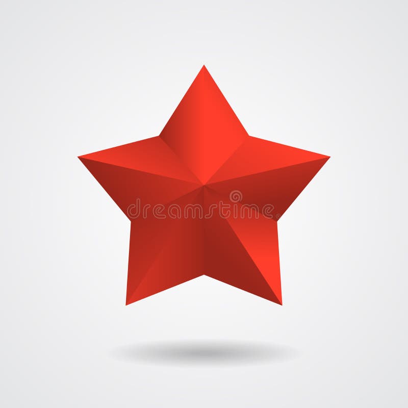 3d red star flat style stock vector. Illustration of shiny - 91355646