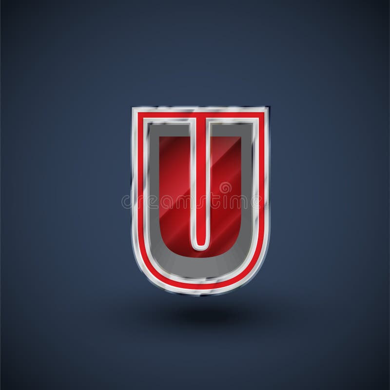 3D Red Steel Font Character, Vector Stock Vector - Illustration of ...