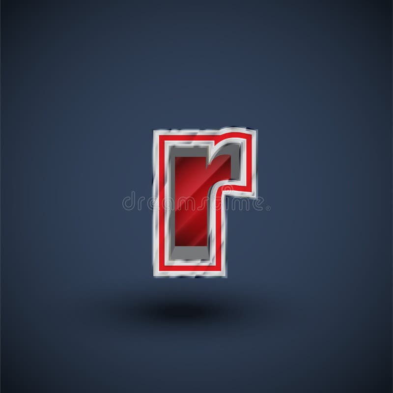 3D Red Steel Font Character, Vector Stock Vector - Illustration of ...