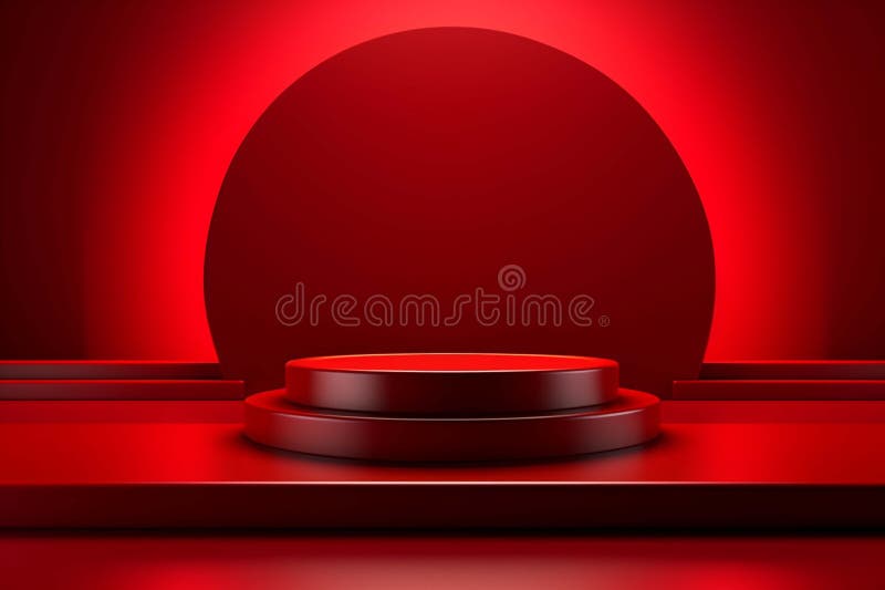 3d Red Studio Product Presentation - Generative Ai Illustration Stock ...