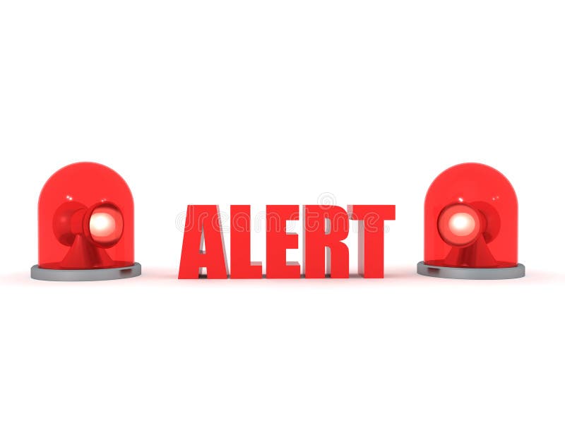 3D Red Text Saying Alert with Emergency Lights Around Stock ...