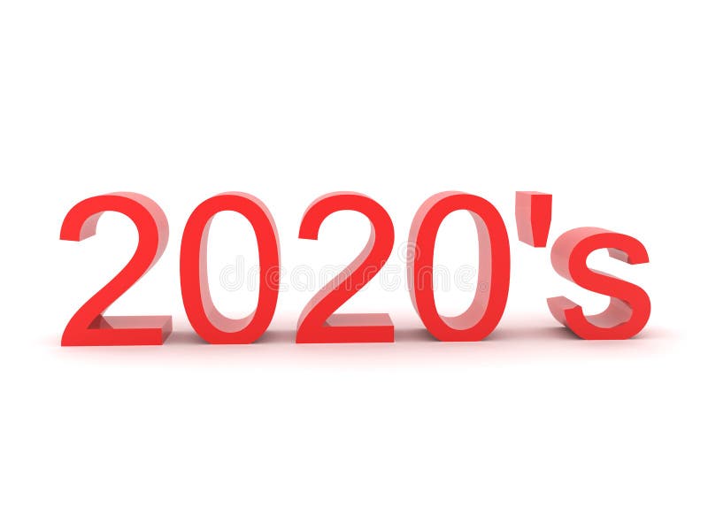 3D Red Text Saying the 2020`s Stock Illustration - Illustration of time ...