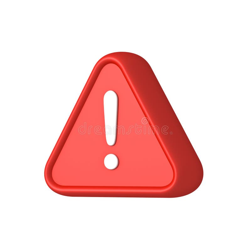 3d Red Triangle Caution Warning Sign or Exclamation Mark Sign Icon ...