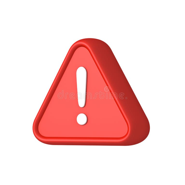 3d Red Triangle Caution Warning Sign or Exclamation Mark Sign Icon ...