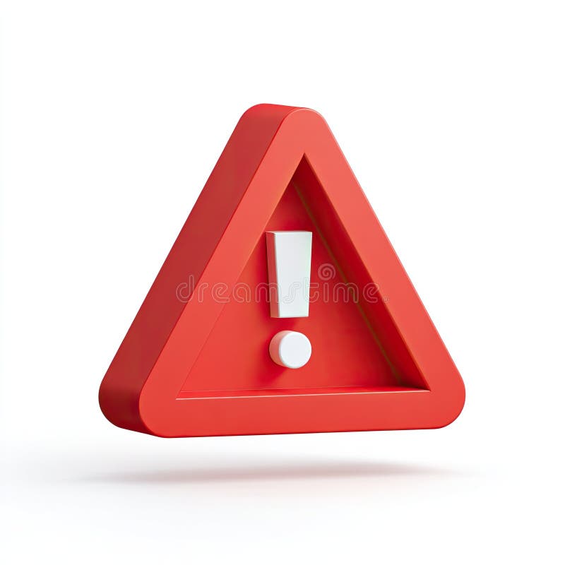 Red Warning Triangle Alert stock illustration. Illustration of notice ...