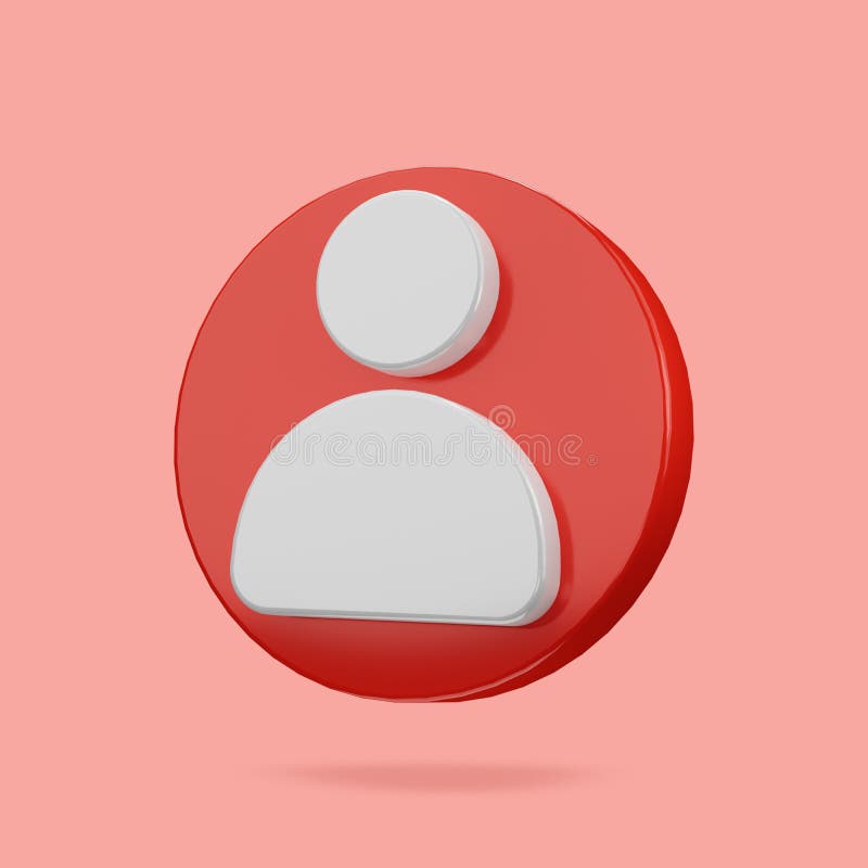 3D Red User Icon. Profile Symbol. 3D Rendering. Stock Illustration ...