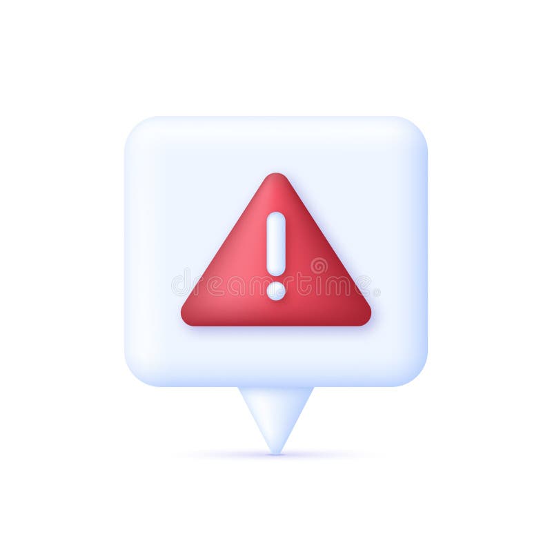 3D Red Warning Sign on Speech Bubble. Attention Concept Stock Vector ...