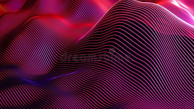 3D Red Waves Flowing through Virtual Space Stock Footage - Video of ...