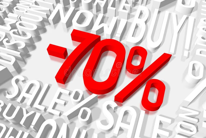 3D sale -70 stock illustration. Illustration of sign - 101795489