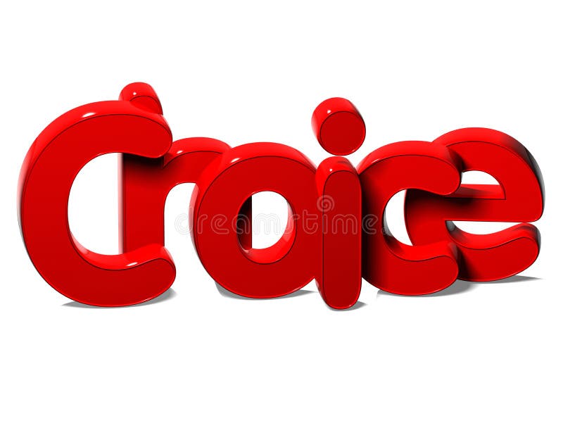 3D Red Word Choice on White Background Stock Illustration ...