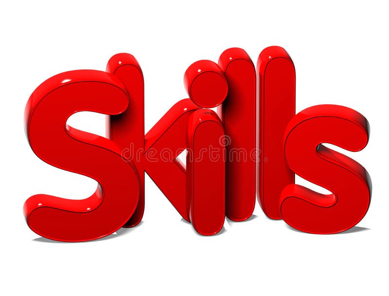 3D Red Word Skills on White Background Stock Illustration ...