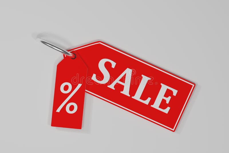 3D Reder Red Label and Then Red Percentile Label on Isolate White ...