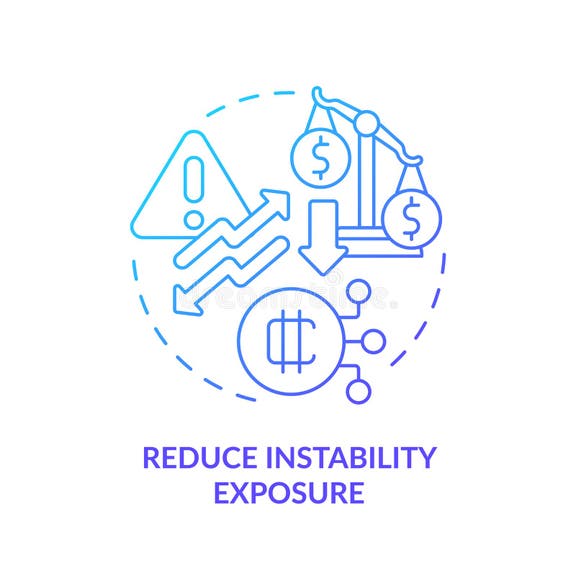 2D Reduce Instability Exposure Line Icon Concept Stock Vector ...
