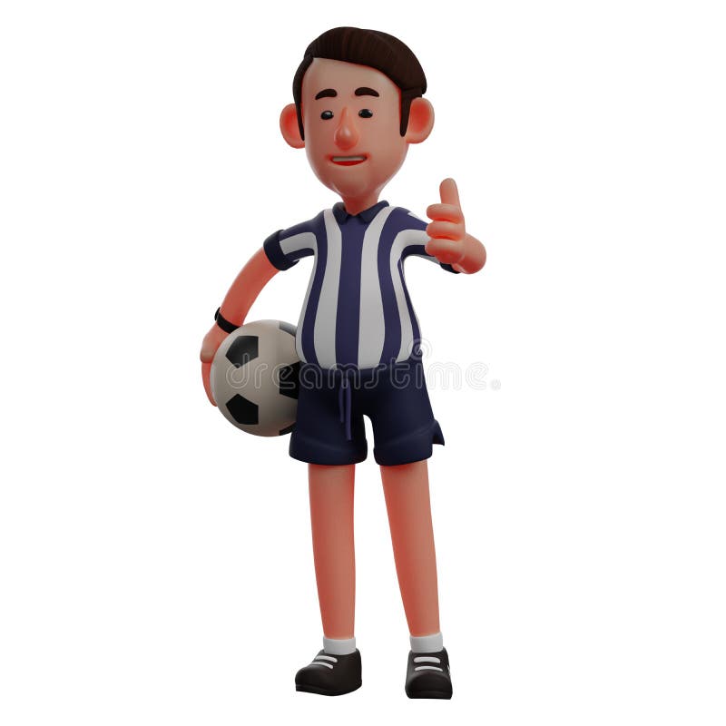 3D Referees Cartoon Design with Thumbs Up Stock Illustration ...