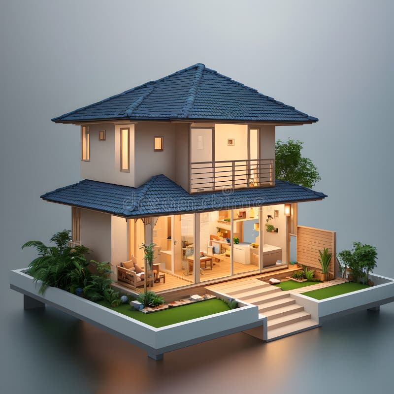 3D Reference Model of a Cute Small House for Warm Climate, AI Generated ...