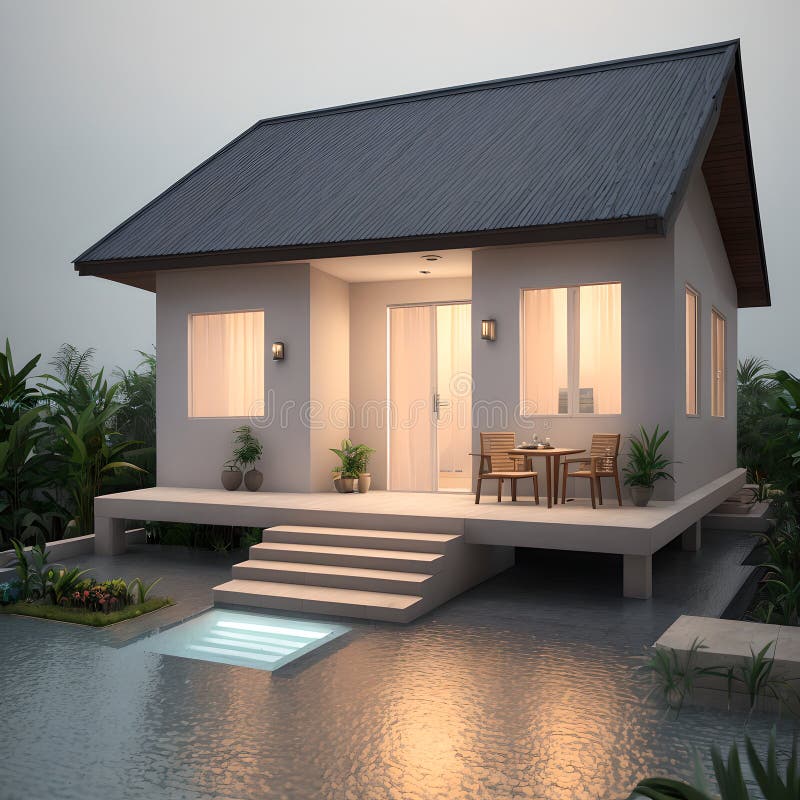 3D Reference Model of a Cute Small House for Warm Climate, AI Generated ...