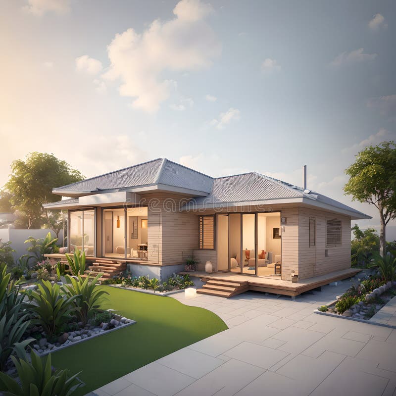 3D Reference Model of a Cute Small House for Warm Climate, AI Generated ...