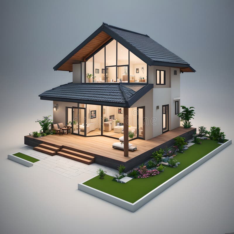 3D Reference Model of a Cute Small House for Warm Climate, AI Generated ...