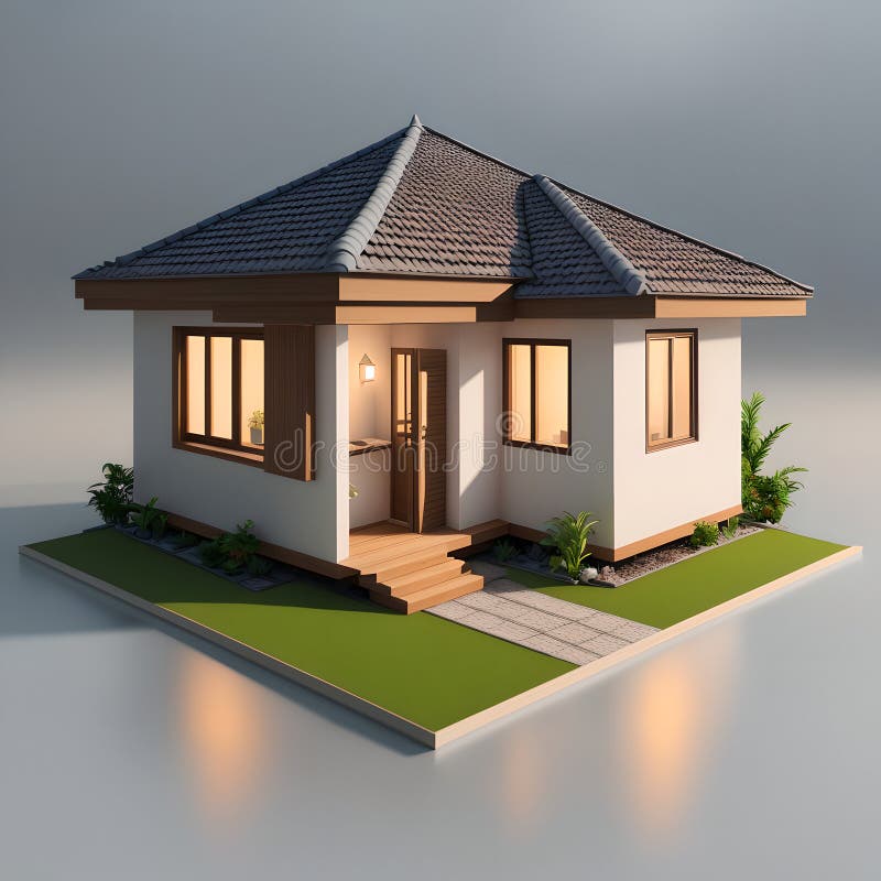 3D Reference Model of a Cute Small House for Warm Climate, AI Generated ...