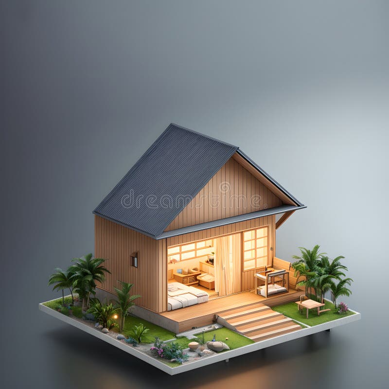 3D Reference Model of a Cute Small House for Warm Climate, AI Generated ...