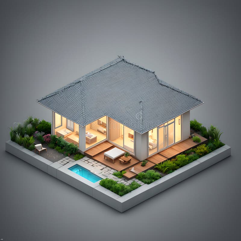 3D Reference Model of a Cute Small House for Warm Climate, AI Generated ...