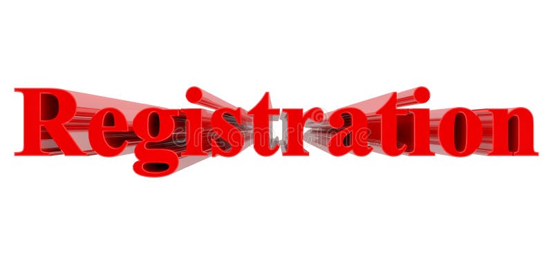 3D Registration Word on White Background 3d Rendering Stock ...
