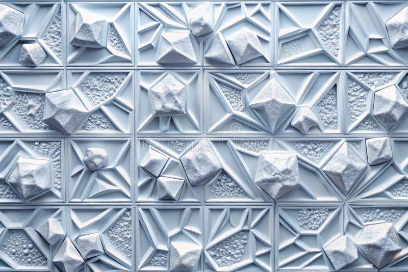 3d Relief Panels Made of White Plastic and Ice. High Quality Seamless ...
