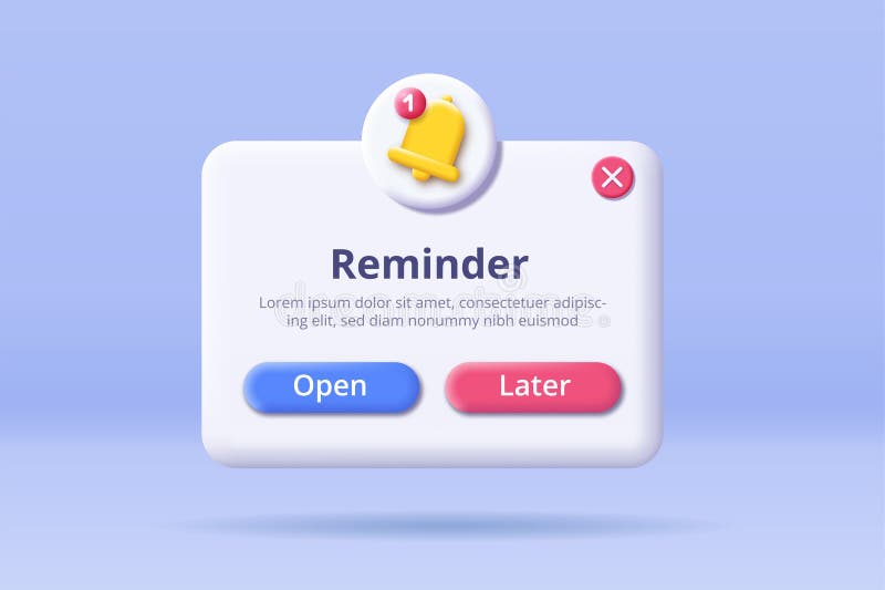 3D reminder concept stock vector. Illustration of communication - 276256456