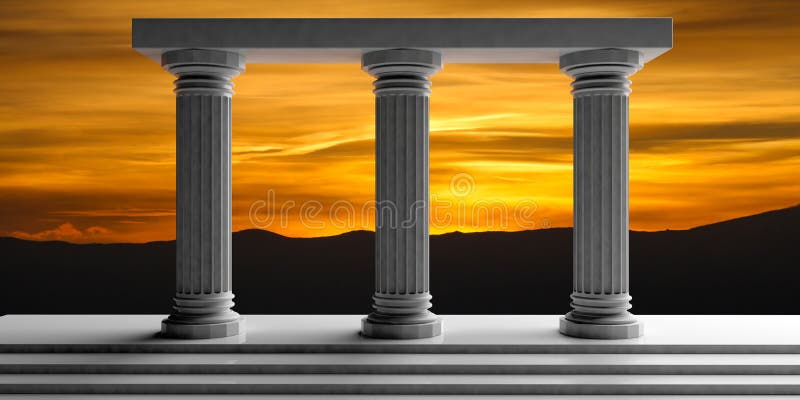 3d Rendant Trois Piliers De Marbre Blancs Illustration Stock ...