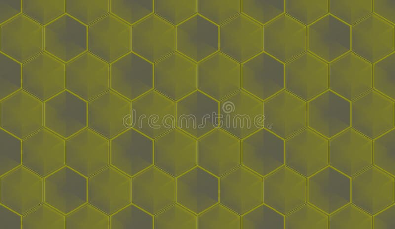 3d Rendeirng. Seamless Dark Yellow Color Hexagonal Shape Tile Pattern ...