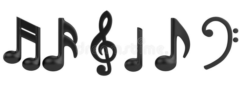 3d Rendent Des Signes De Musique Illustration Stock - Illustration du ...