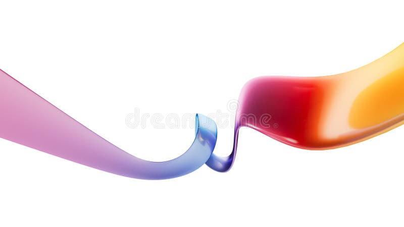 3d Render, Abstract Aesthetic Wallpaper, Wavy Dynamic Flexible Ribbon ...