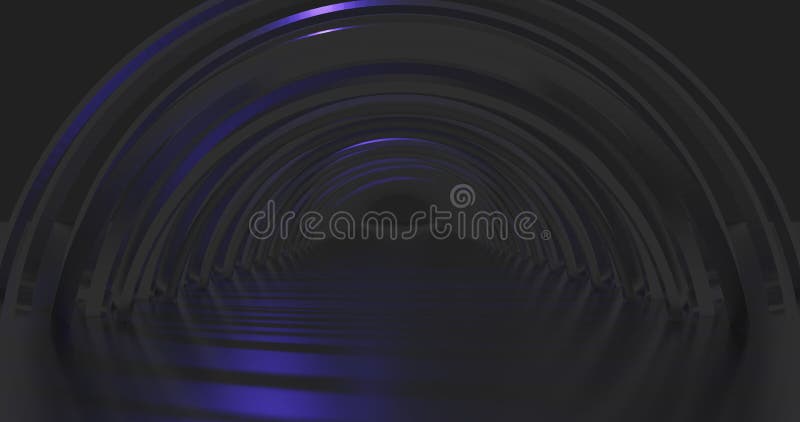 Render with Abstract Arch in Blue Glow Stock Illustration ...