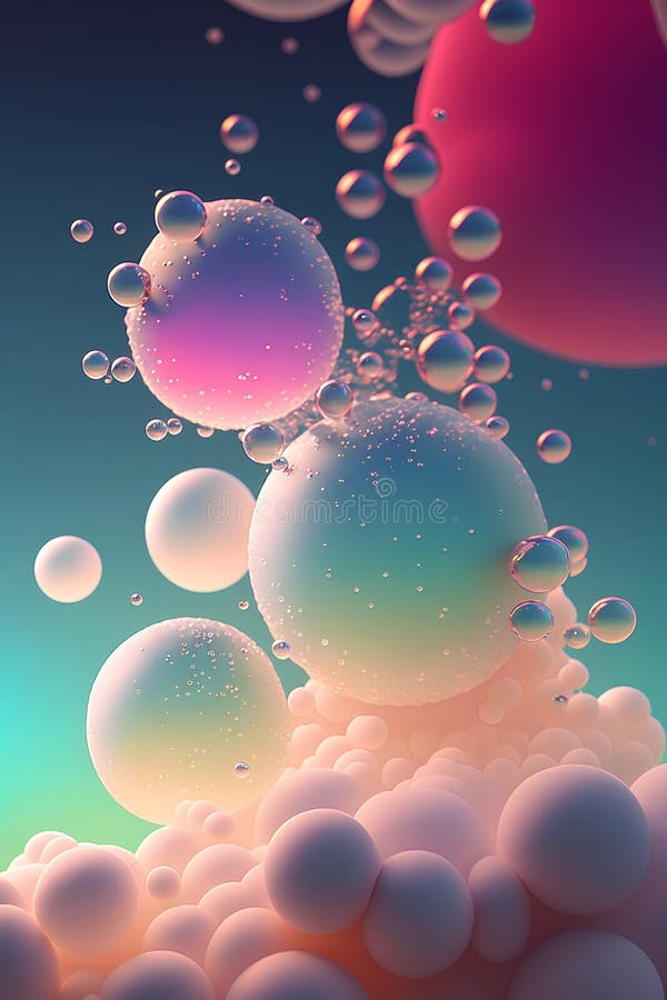 3d Render, Abstract Background with Air Bubbles, Multicolored Stock Illustration - Illustration ...