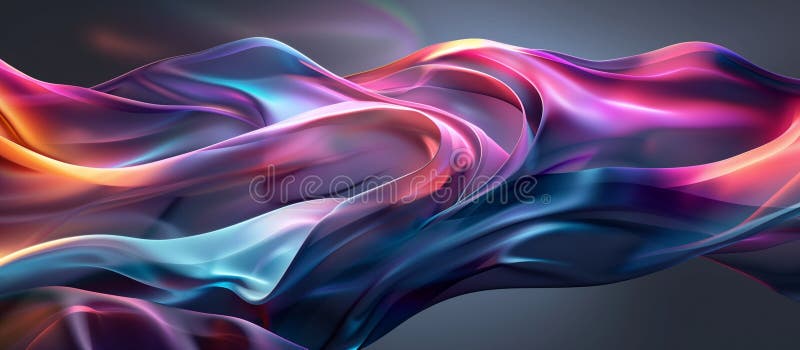 3D Render of an Abstract Background with Colorful Flowing Cloth, Liquid ...