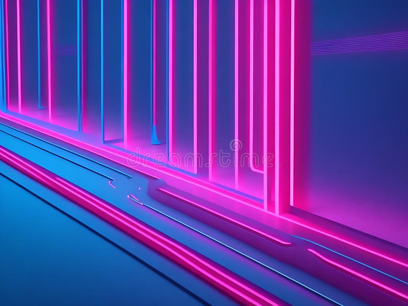 3d Render, Abstract Background with Colorful Spectrum. Glowing Lines ...