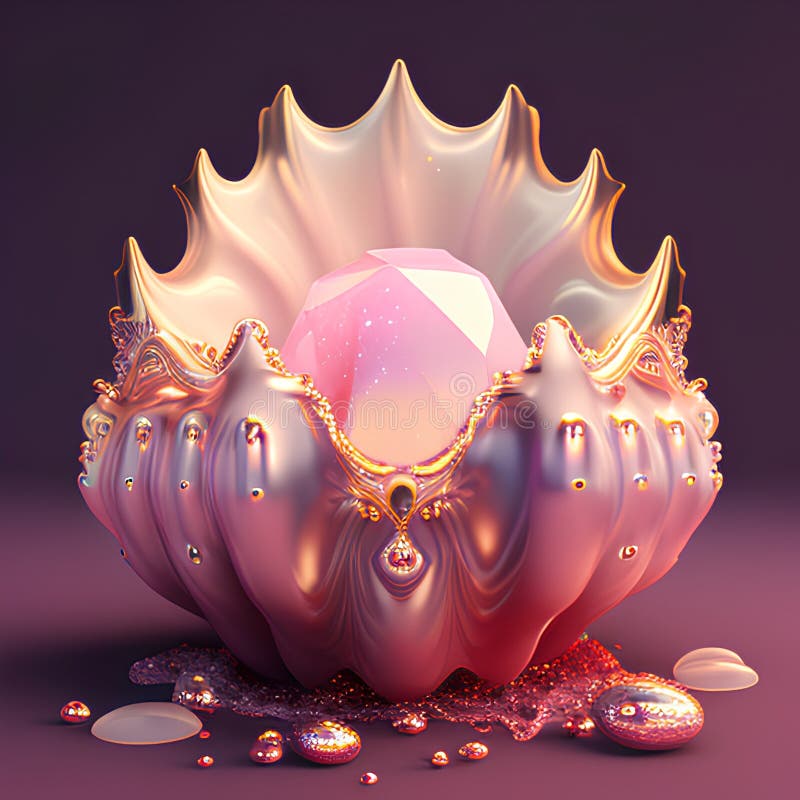 3d Render, Abstract Background with Crystal and Gems, 3d Illustration ...