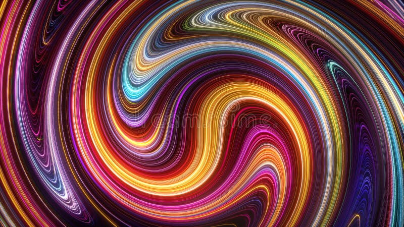 3d Render, Abstract Background with Curvy Colorful Lines. Modern ...
